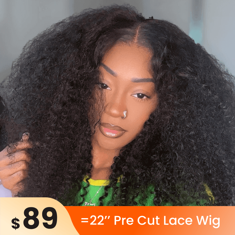 Julia Hair Affordable 13X4 Lace Front Kinky Curly Air Wig 100% Human ...