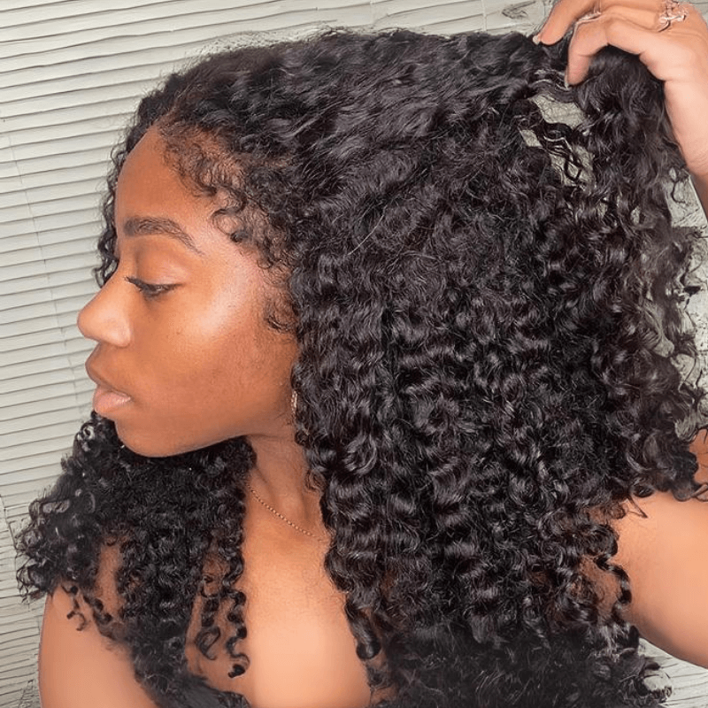 Julia Hair Affordable 4C Edges Kinky Curly Lace Front Wigs