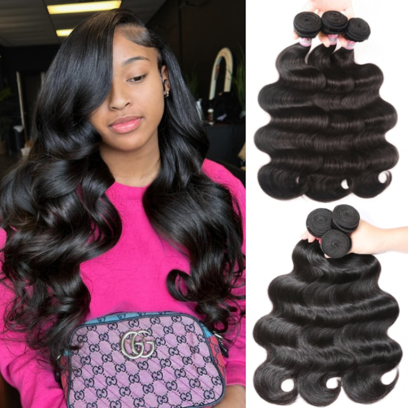 Virgin Best Glossy Sew in Human Hair Weave Bundles