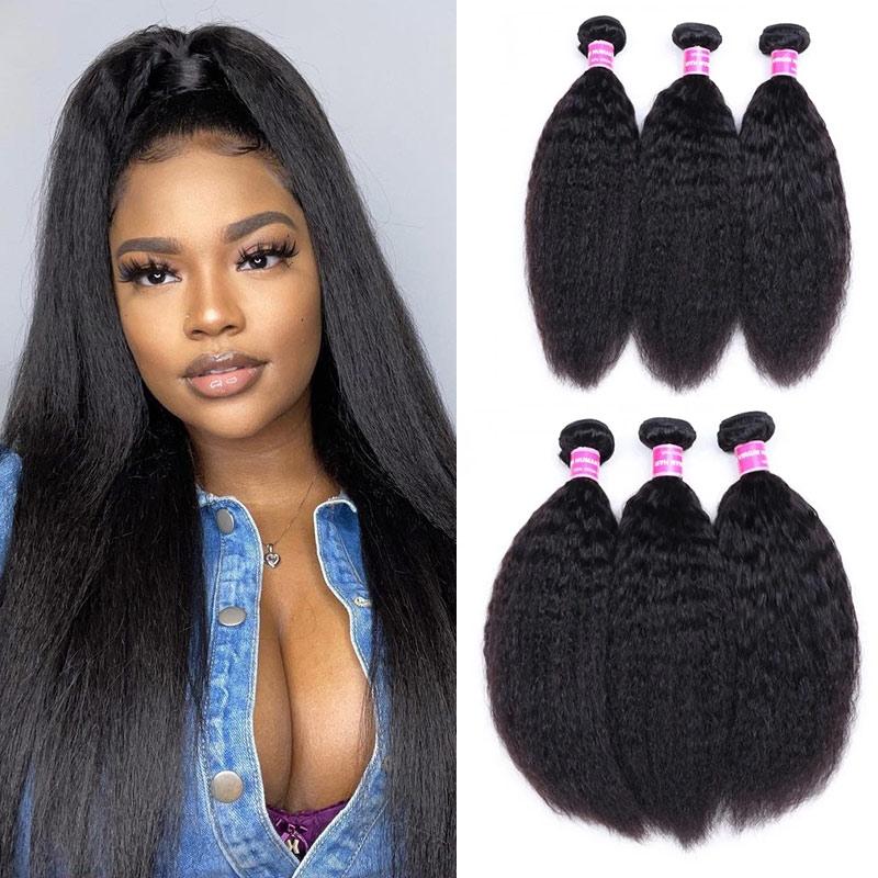 Julia Hair Kinky Straight Human Hair Weaves 3Pcs Pack Quality Brazilian Kinky Straight Hair Online