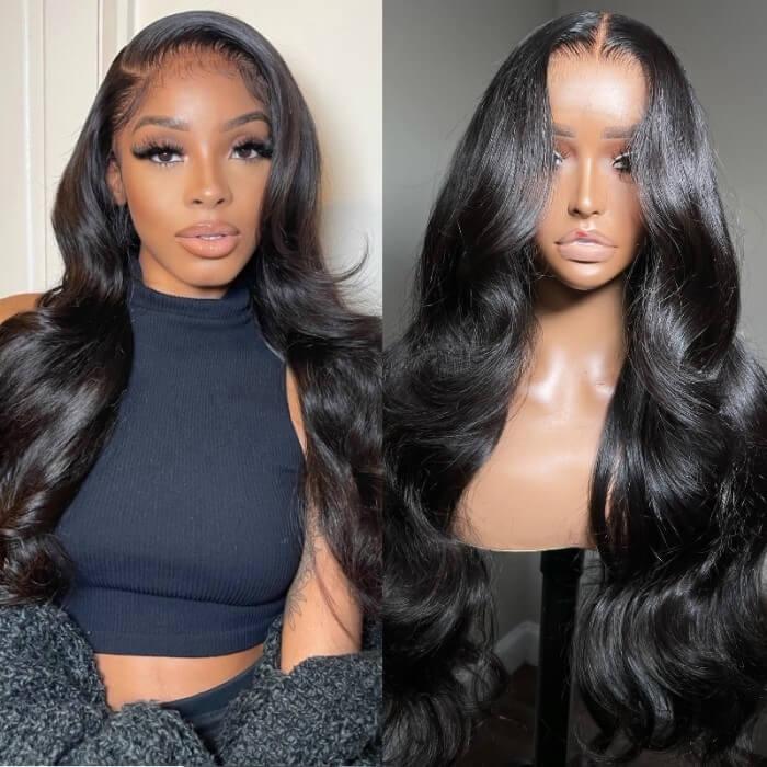 Julia Hair 6x4.75 Pre Cut Lace Body Wave Human Hair Wig Wear Go Wig